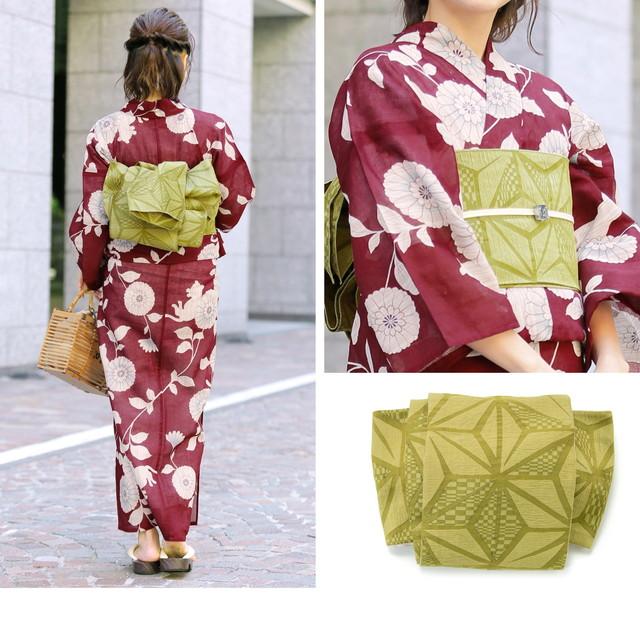 即納【レディース浴衣3点セット】浴衣セット/レディース/濃赤/生成色
