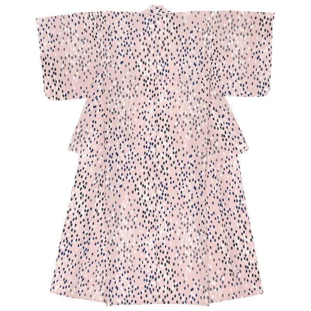 浴衣 レディース 単品 大人 レトロ 女性 そしてゆめ ピンク 猫柳 ドット 30代 40代 50代 綿麻 モダン 夏 注染 日本製 仕立て上がり 【フリーサイズ】【送料無料】