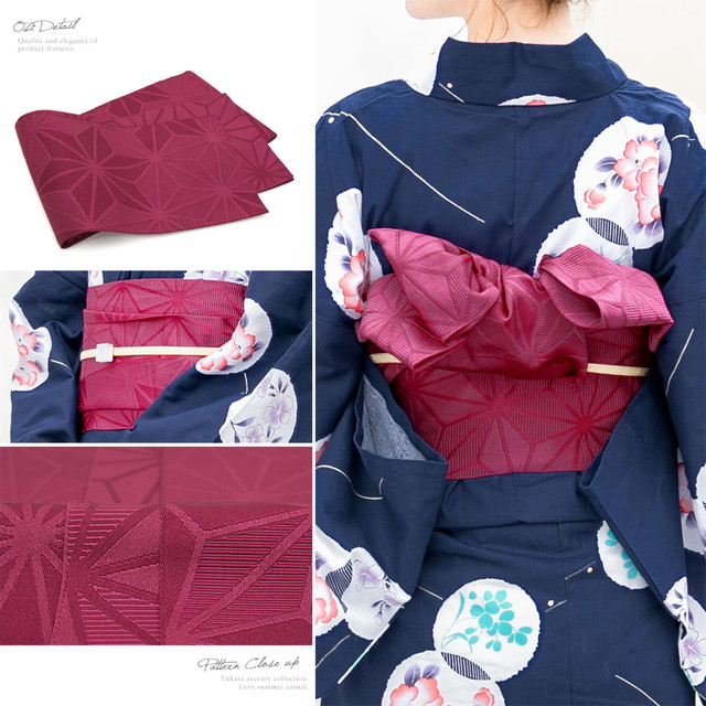 浴衣セット レディース レトロ 浴衣セット 大人 3点セット 紺 ネイビー