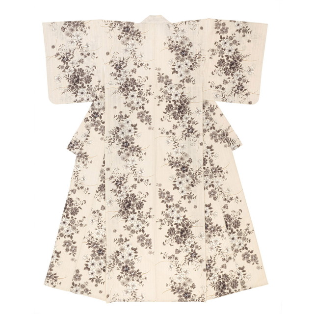浴衣 レディース 単品 大人 ボヌールセゾン ベージュ 牡丹 桜 百合 クレマチス 花 綿 紬調 女性 仕立て上がり 夏祭り 花火大会 送料無料