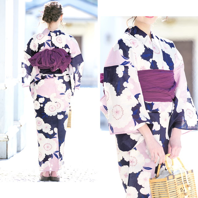 浴衣セット レディース 浴衣セット 兵児帯 大人 2点セット（浴衣/帯