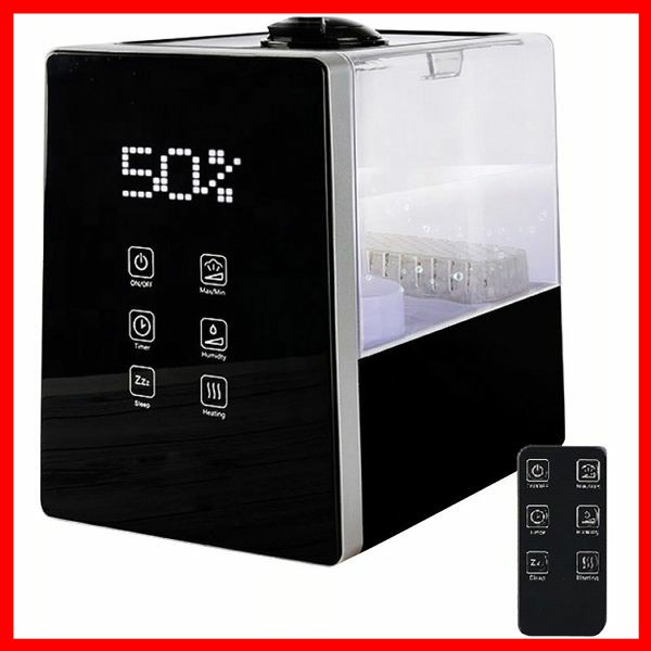 HIROハイブリッド加湿器 6L BK HYB−B10 ヒロ・コーポレーション 加湿器 大容量 ハイブリッド 上部注水タイプ マイナスイオン 湿度表示 リモコン アロマ対応 タイマー カートリッジ 送料無料