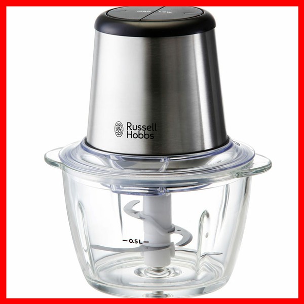 フードプロセッサー ラッセルホブス Russell Hobbs フォーブレードミニチョッパー 切る 刻む 混ぜる ガラスボウル 300W 500ml 正規販売店 7820JP  ラッセルホブス russell hobbs イギリス おしゃれ 新生活 ギフト 贈り物 送料無料