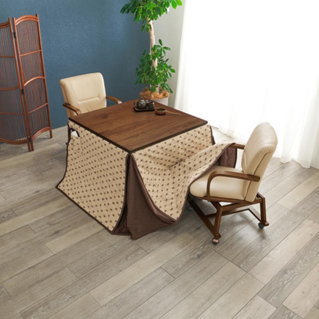 ダイニングこたつ４点セット ｼｪﾙﾀK90H4S [代引不可] ダイニングこたつセット ダイニングテーブル 高さ調節 送料無料