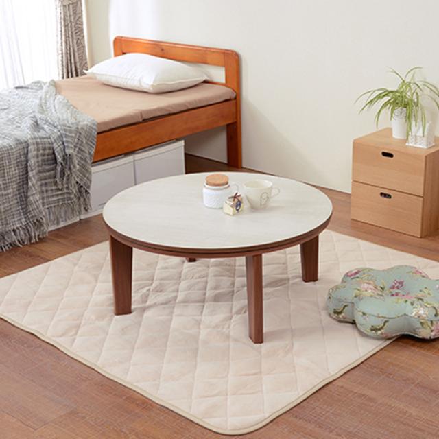 カジュアルコタツ ｱﾍﾞﾙSE80丸BR [代引不可] こたつテーブル リビングコタツ リバーシブル 円形 木目調 スタイリッシュ 80×80cm おしゃれ シンプル ローテーブル 送料無料