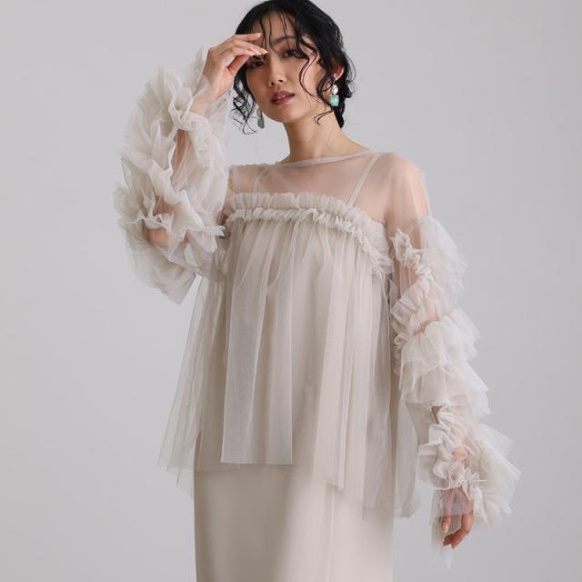 112241378 結婚式 ボレロ チュール 結婚式ボレロ ワンピース ドレス