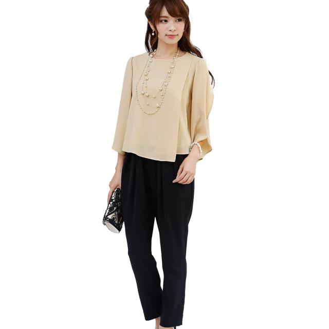 2506 卒業式 パンツ 母 体型カバー パンツドレス パーティードレス