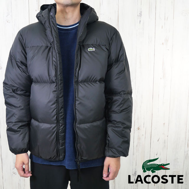 送料無料 長袖 メンズ FW 秋冬 新作 秋新作 冬新作 人気 流行 定番 2025 ラコステ LACOSTE BH7841 バックステッチダウンジャケット アウター ダウンコート フード 中わたジャケット アパレル 防寒 保温 撥水 服 シンプル ロゴ わに 鰐 黒 ブラック