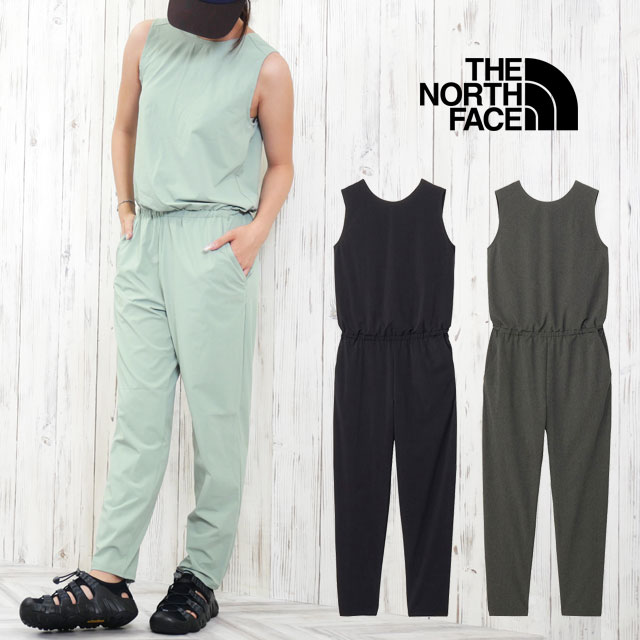 メール便送料無料 オーバーオール レディース SS 春夏 新作 夏新作 秋新作 人気 流行 定番 2025 ザ・ノース・フェイス NPW22583 フレキシブルオールインワン ノースリーブ つなぎ 袖なし アパレル ワンピース ブラック 黒 ミックスチャコール アイスバーググリーン 服