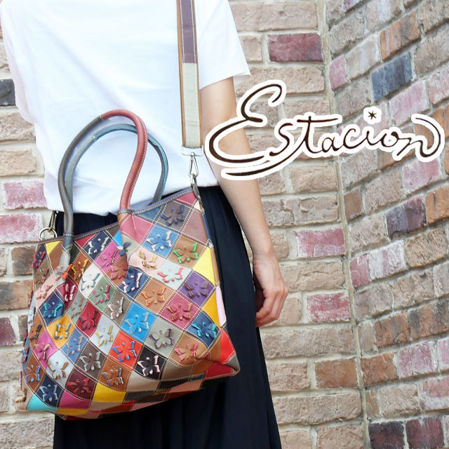 送料無料 ショルダーバッグ ハンドバッグ レディース FW 秋冬 新作 秋新作 冬新作 人気 流行 定番 2024 740B 2way 本革 斜めがけ 肩掛け カラフル ちょうちょ ファスナー マルチカラー パッチワーク ハンドメイド カバン 鞄 大き目