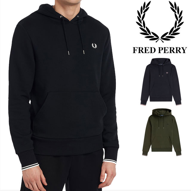 送料無料 メンズ 秋冬 新作 冬新作 FW 2021 2022 トップス 人気 流行 定番 FRED PERRY M2643 フレッドペリー アパレル ティップド フーデッド スウェットシャツ プルオーバーパーカー フーディー フード アウター カジュアル 月桂樹 ローレル 黒 紺 カーキ