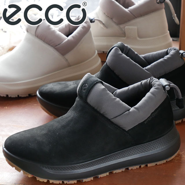 送料無料 レディース FW 秋冬 新作 秋新作 冬新作 スリッポン 人気 流行 定番 2022 2023 ecco 420173 02001 02163 エコー ウインターシューズ 撥水 保温 防寒 アンクルブーツ カジュアルシューズ コンフォートシューズ 本革 ブラック 黒 グラベル 靴