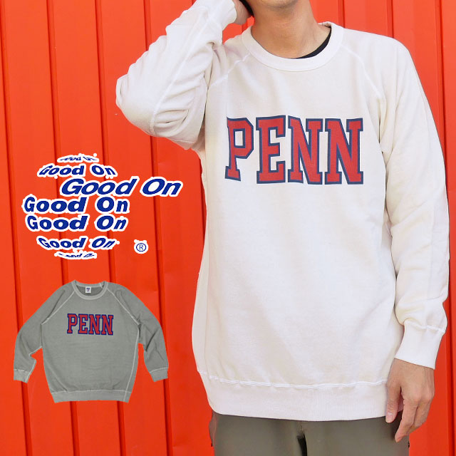 送料無料 メンズ FW 秋冬 新作 冬新作 トレーナー 長袖 人気 流行 定番 2022 2023 Good On OLRG1235P PENN グッドオン スウェット クルーネック ロングスリーブ トップス コットン カジュアル ウェア アパレル 服 日本製 白 灰