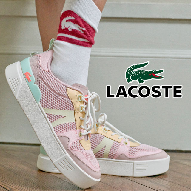 送料無料 スニーカー レディース SS 春夏 新作 春新作 夏新作 人気 流行 定番 2023 LACOSTE L002 123 4 CFA AMY ラコステ 厚底 カジュアルシューズ チャンキーソール ライトピンク/ライトイエロー 靴