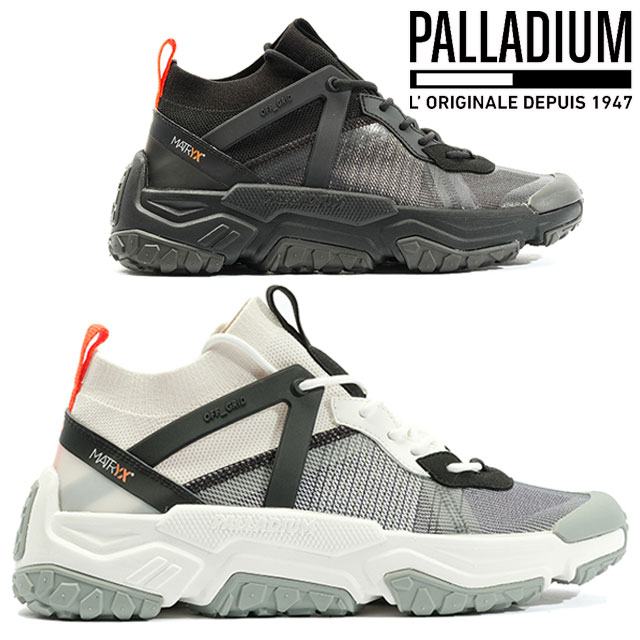 送料無料 スニーカー ローカット メンズ レディース SS 春夏 新作 春新作 夏新作 人気 流行 定番 2023 PALLADIUM 78599 008 116 パラディウム 厚底 オフ-グリッド ロー マトリックス カジュアルシューズ ブラック 黒 スターホワイト 白 アウトドア 靴