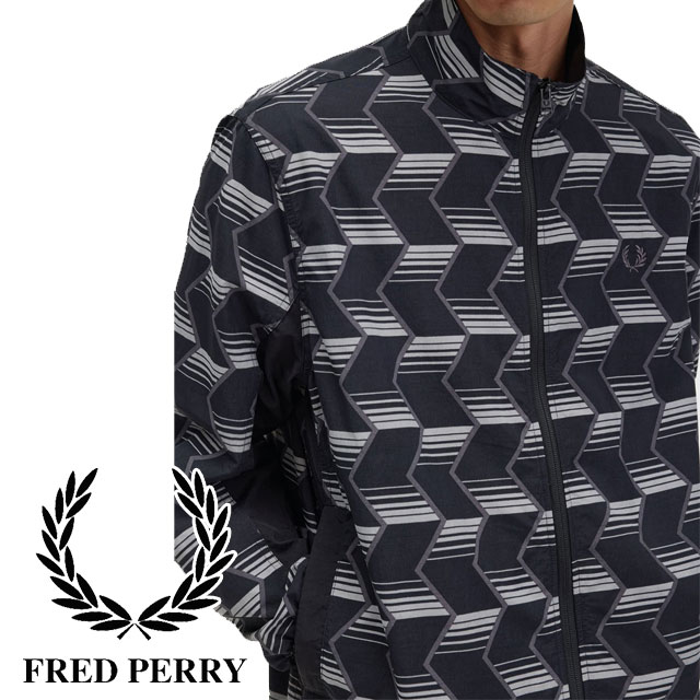 送料無料 ジャージ メンズ SS 春夏 新作 春新作 夏新作 人気 流行 定番 2023 FRED PERRY J5559 フレッドペリー シェルジャケット シェヴロン ストライプ トップス カジュアル ジャージ ジップアップ 上着 月桂樹 ローレル ワンポイント 刺繍 総柄 ナイロン 軽量