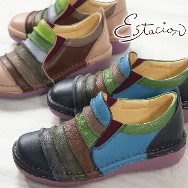 送料無料 スリッポン レディース FW 秋冬 新作 秋新作 冬新作 人気 流行 定番 2023 MS25 疲れない 本革 靴 痛くない サイドゴア ミセス レザー 履きやすい コンフォートシューズ 歩きやすい カジュアルシューズ ネイビー/マルチ オーク/マルチ