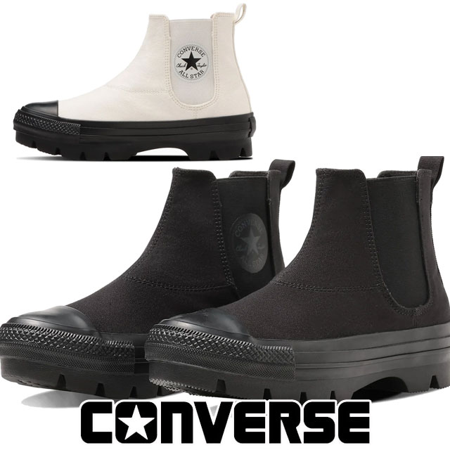 送料無料 ショートブーツ スニーカー ハイカット レディース SS 春夏 新作 春新作 夏新作 人気 流行 定番 2024 WC 31312130 31312131 オールスター チャンク サイドゴア ハイ 撥水 カジュアルシューズ チャンキーソール オフホワイト/ブラック 白 ブラックモノクローム 靴