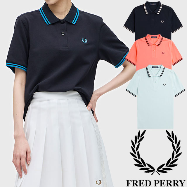 メール便送料無料 ポロシャツ レディース SS 春夏 新作 春新作 夏新作 人気 流行 定番 2024 G3600 フレッドペリーシャツ 襟付き 鹿の子 ティップライン ウェア 定番 コットン100％ ワンポイント 無地 シンプル 月桂樹 ローレル アパレル 服 刺繍