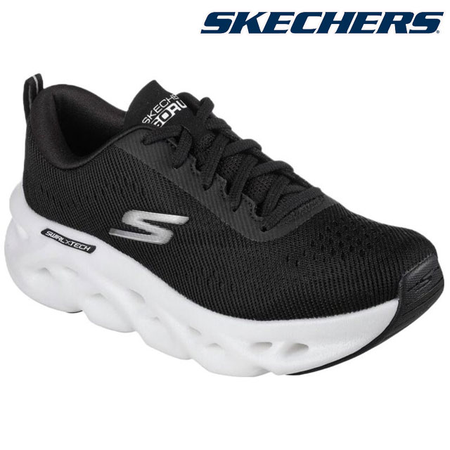 送料無料 スニーカー ローカット レディース SS 春夏 新作 春新作 夏新作 人気 流行 定番 2024 SKECHERS 128791 黒 靴 大きいサイズ ゴー ラン スワールテック カジュアルシューズ ブラック グッドイヤー