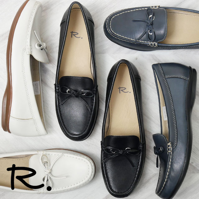 送料無料 スリッポン ドライビングシューズ フラットシューズ モカシン レディース SS 春夏 新作 春新作 夏新作 人気 流行 定番 2024 S05C 社製 アールドット リボンデザイン ローヒール カジュアルシューズ 牛革 ブラック 黒 アイボリー ネイビー ペタンコ底 靴