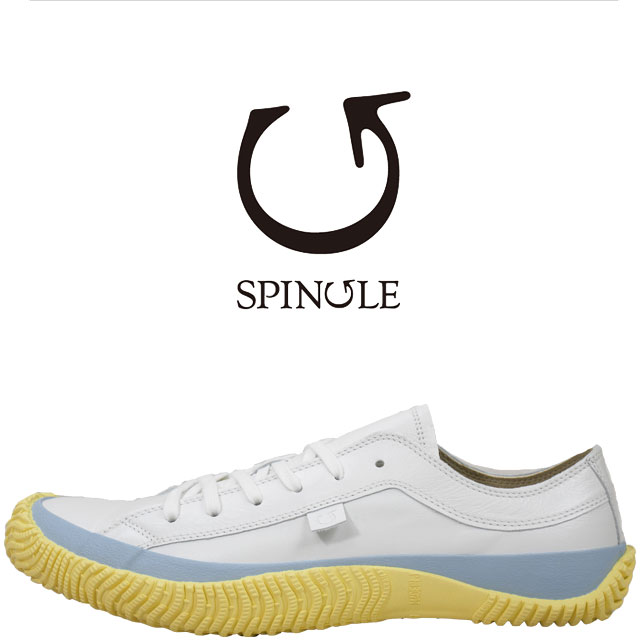 送料無料 スニーカー ローカット メンズ レディース SS 春夏 新作 春新作 夏新作 人気 流行 定番 2024 SP-110 SPINGLE スピングル 白 レザースニーカー 日本製 カジュアルシューズ 本革 靴 ホワイト/イエロー メイドインジャパン