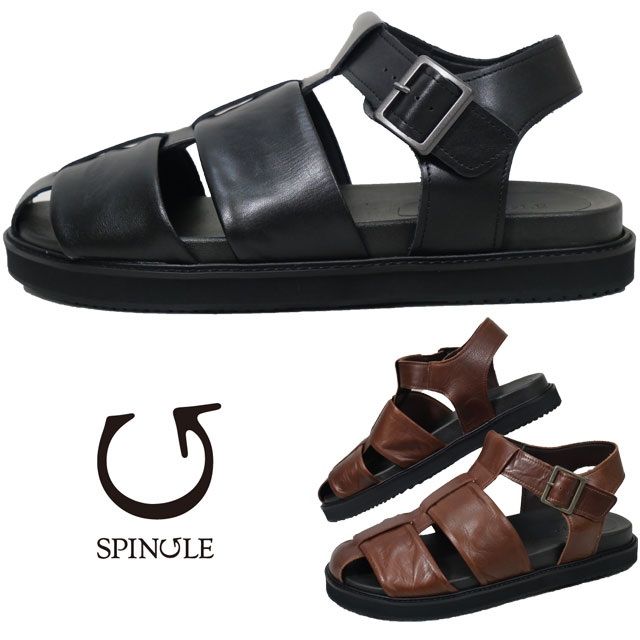 送料無料 コンフォートサンダル メンズ SS 春夏 新作 春新作 夏新作 人気 流行 定番 2024 SPINGLE SP-1714 スピングル グルカサンダル 日本製 メイドインジャパン レザーサンダル 黒 本革 靴 ブラウン