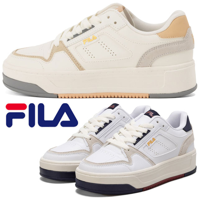 送料無料 スニーカー ローカット レディース FW 秋冬 新作 秋新作 冬新作 人気 流行 定番 2024 group UFW24011 114 147 フィラ Aぇ! 正門 良規 草間 リチャード 敬太 着用モデル 厚底 コート フェザリー 軽量 カジュアルシューズ スノーホワイトアップ ホワイトネイビー 靴