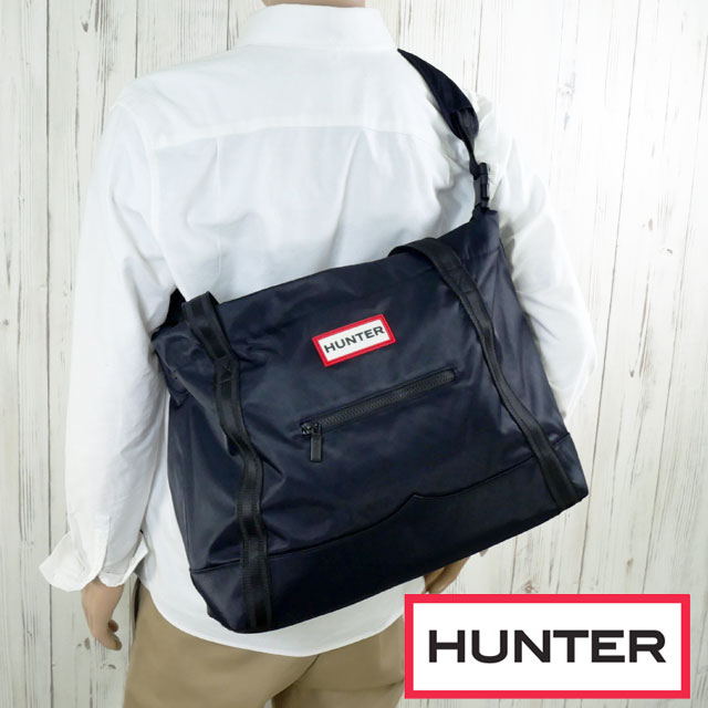 送料無料 ハンター HUNTER BAG UBS1202KBM メンズ レディース FW 秋冬 新作 秋新作 冬新作 人気 流行 定番 2024 2025 トートバッグ ナイロン ラージ トップ クリップ トート バッグ 大きめ 肩掛け 斜め掛け かばん バック ブラック 黒 鞄