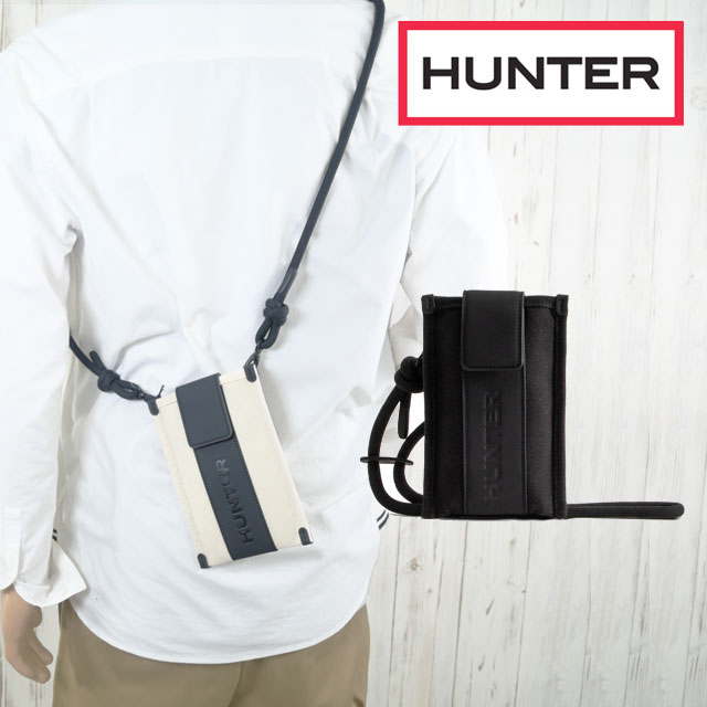 メール便送料無料 ハンター HUNTER 0.1L UBX3712CAA BAG メンズ レディース FW 秋冬 新作 秋新作 冬新作 人気 流行 定番 2024 2025 スマホポーチ リファインド スティッチ キャンバス フォンポーチ サコッシュ 撥水 ショルダーポーチ スマートフォン 小さめ ブラック 黒 鞄