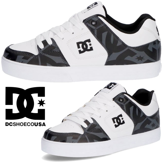 送料無料 スニーカー ローカット メンズ レディース FW 秋冬 新作 秋新作 冬新作 人気 流行 定番 2024 2025 ディーシーシュー DC SHOES SE SN DM246012 WG2 ピュア ホワイト/グレー/ブラック ロゴプリント 靴