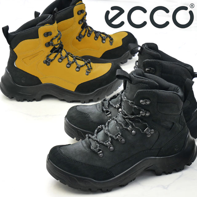 送料無料 ショートブーツ レースアップ メンズ FW 秋冬 新作 秋新作 冬新作 人気 流行 定番 2024 2025 エコー ecco 822434 51052 58277 オフロードブーツ 防水 スニーカーブーツ アウトドア ブラック/ブラック 黒 ブラック/オリーブオイル 靴