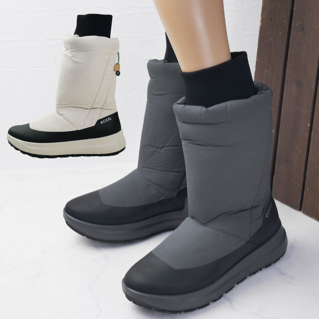 送料無料 スノーブーツ レディース FW 秋冬 新作 秋新作 冬新作 人気 流行 定番 2024 2025 エコー ECCO 420203 50839 50472 エコー 防水 ソレイス ウインターブーツ 雪靴 ウォータープルーフ 滑りにくい ハーフブーツ 冬底 防寒 ブラック/マグネット 黒 冬靴