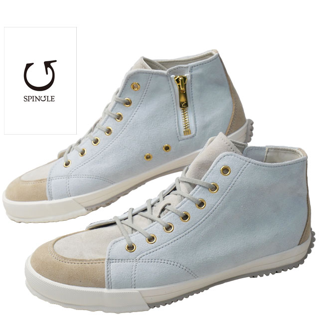 送料無料 スニーカー メンズ レディース FW 秋冬 新作 秋新作 冬新作 人気 流行 定番 2025 スピングル SPINGLE SP-1807 スピングル ミッドカット カジュアルシューズ メイドインジャパン ゴートスエード サイドファスナー 日本製 本革 アイス 靴