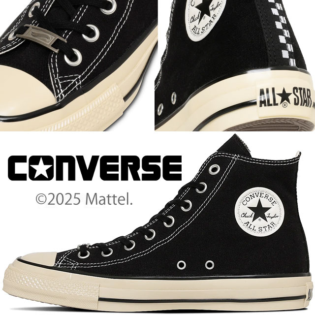 送料無料 スニーカー ハイカット メンズ レディース SS 春夏 新作 夏新作 秋新作 人気 流行 定番 2025 コンバース CONVERSE CF 31314270 オールスター エイジド ハイ/ホットウィール コラボモデル ミニカー キャンバススニーカー ブラック 黒 靴