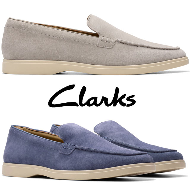 送料無料 スリッポン ローカット メンズ SS 春夏 新作 夏新作 秋新作 人気 流行 定番 2025 クラークス Clarks 26180892 26180891 トーフォード イージー 本革 レザーシューズ グレースエード ダスクブルースエード
