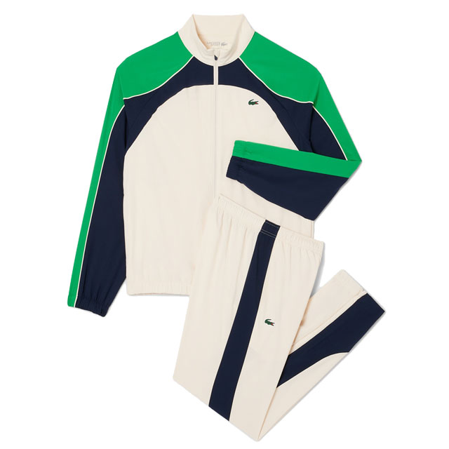 送料無料 セットアップ メンズ SS 春夏 新作 夏新作 秋新作 人気 流行 定番 2025 ラコステ LACOSTE WH8973 配色切り替えセットアップトラックスーツ トップス テニスウェア パンツ ジップアップ 上下セット 長ズボン ボトムス アパレル 羽織 ホワイト グリーン 服 送料無料 セットアップ メンズ SS 春夏 新作 夏新作 秋新作 人気 流行