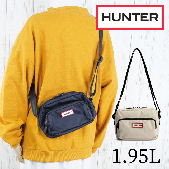 送料無料 ショルダーバッグ メンズ レディース SS 春夏 新作 夏新作 秋新作 人気 流行 定番 2025 ハンター HUNTER UBX3930KBM ナイロン クロスボディ バッグ ミニバッグ ショルダーポーチ 斜め掛け 肩掛け コンパクト 黒 白