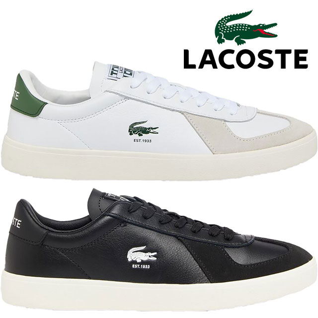 送料無料 スニーカー ローカット メンズ SS 春夏 新作 夏新作 秋新作 人気 流行 定番 2025 ラコステ LACOSTE 49SMA0063 3 SMA 白 靴 黒 レザースニーカー カジュアルシューズ ホワイト ブラック ベースショットプロ125