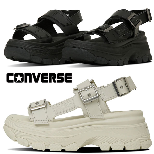 送料無料 サンダル レディース SS 春夏 新作 夏新作 秋新作 人気 流行 定番 2025 コンバース CONVERSE 31314241 31314242 厚底 オールスター トレックウエーブサンダル チャンキーソール 軽量 ブラック/ブラック 黒 リリーホワイト 白 靴