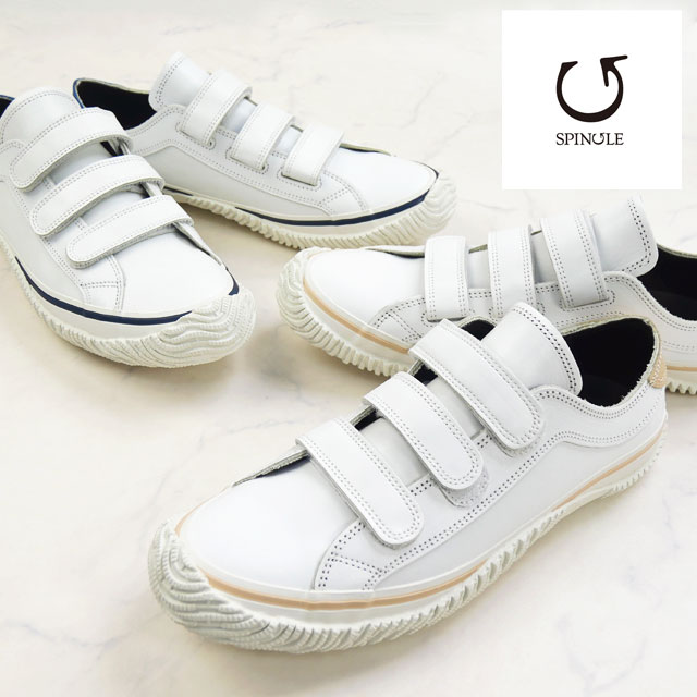 送料無料 スニーカー ローカット メンズ SS 春夏 新作 夏新作 秋新作 人気 流行 定番 2025 スピングル SPINGLE SP-211 レザースニーカー ベルクロ 本革 カジュアルシューズ メイドインジャパン マジックテープ 日本製 ホワイト/ベージュ ホワイト/ネイビー 靴