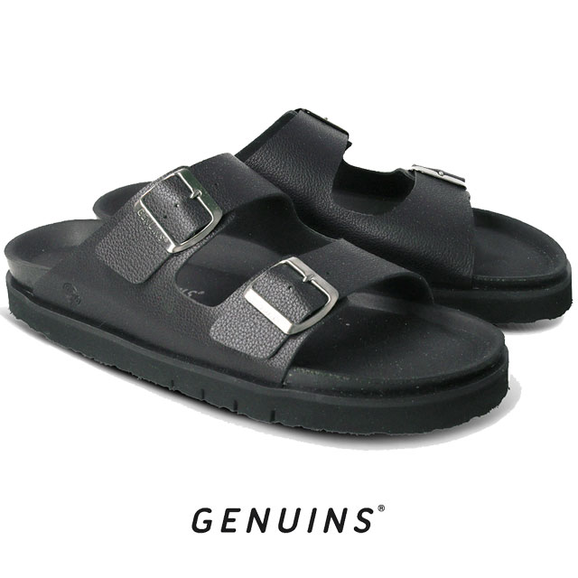 送料無料 コンフォートサンダル サンダル メンズ SS 春夏 新作 夏新作 秋新作 人気 流行 定番 2025 ジェニュインズ GENUINS G104321JT ハワイ 歩きやすい スペイン製 フットベッド ローヒール EVAソール 軽量 ブラック 黒 靴