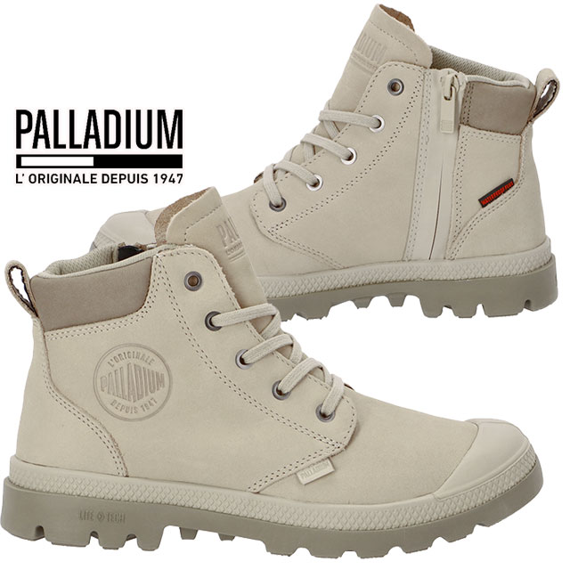 送料無料 スニーカー ハイカット メンズ レディース SS 春夏 新作 夏新作 秋新作 人気 流行 定番 2025 パラディウム PALLADIUM WP 79027 066 防水 パンパ ライト ＋ レザージップ カジュアルシューズ ジッパー付き フェザーグレー 靴
