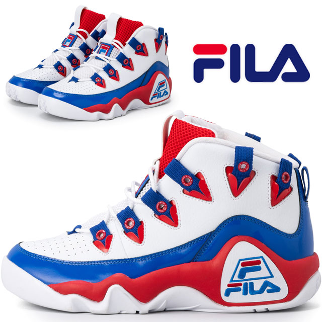 送料無料 スニーカー ハイカット メンズ レディース SS 春夏 新作 夏新作 秋新作 人気 流行 定番 2025 フィラ FILA 1 1BM01288 125 厚底 靴 バスケットボールシューズ グラントヒル 30周年記念モデル ホワイト/レッド/プリンスブルー