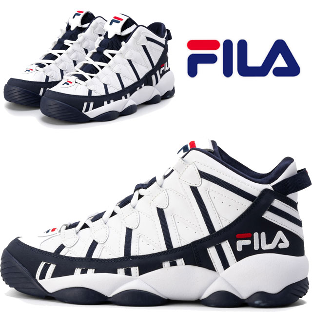 送料無料 スニーカー ハイカット メンズ レディース SS 春夏 新作 夏新作 秋新作 人気 流行 定番 2025 フィラ FILA MSS18026 001 厚底 靴 スタックハウス スパゲティー 30周年記念モデル ホワイト/ネイビー/レッド