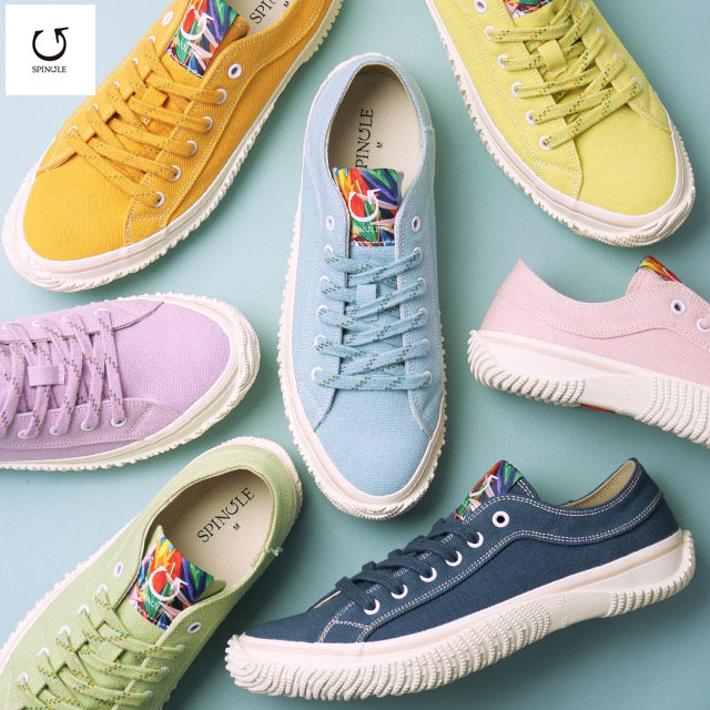 送料無料 スニーカー ローカット メンズ レディース AW 秋冬 新作 秋新作 冬新作 人気 流行 定番 2025 スピングル SPINGLE SP-1005D 折り鶴 虹 メイドインジャパン 帆布 キャンバススニーカー 日本製 コンジョウ ツユクサ アサミドリ ソガ カンゾウ ナデシコ アオイ 靴