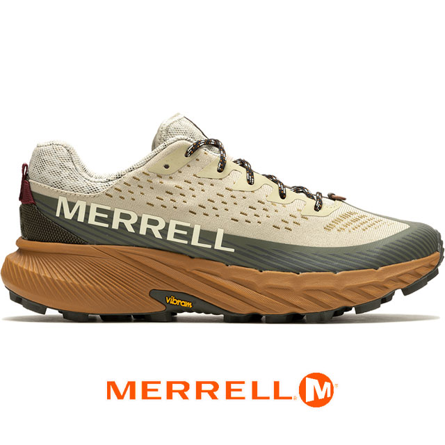 送料無料 スニーカー ローカット メンズ SS 春夏 新作 夏新作 秋新作 人気 流行 定番 2025 メレル MERRELL 5 J067767 トレイルランニングシューズ アジリティ ピーク アウトドア カジュアルシューズ オイスター/オリーブ 靴