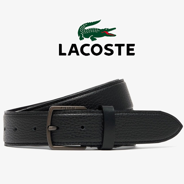 送料無料 革ベルト メンズ SS 春夏 新作 夏新作 秋新作 人気 流行 定番 2025 ラコステ LACOSTE RC0644J ストレッチレザーベルト メイドインジャパン アパレル 牛革 日本製 ブラック 黒 小物 アクセサリー ワニ エンブレム ポイント シボ革