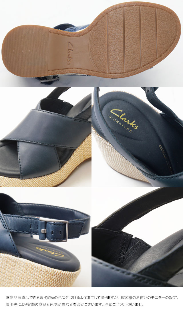 送料無料 サンダル レディース SS 春夏 新作 夏新作 秋新作 人気 流行 定番 2025 クラークス Clarks 8.5cm 26176300 26176301 26176302 892G 厚底 ウエッジサンダル 歩きやすい ボリュームソール 本革 靴 クロスベルト ヒール ネイビー ホワイト オリーブ マノン ウィッシュ