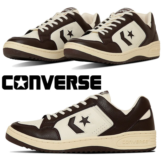 送料無料 スニーカー ローカット メンズ レディース ユニセックス AW 秋冬 新作 秋新作 冬新作 人気 流行 定番 2025 コンバース CONVERSE SL OX 33701920 ウエポン カジュアルシューズ バスケットボール オフホワイト/ブラウン 靴
